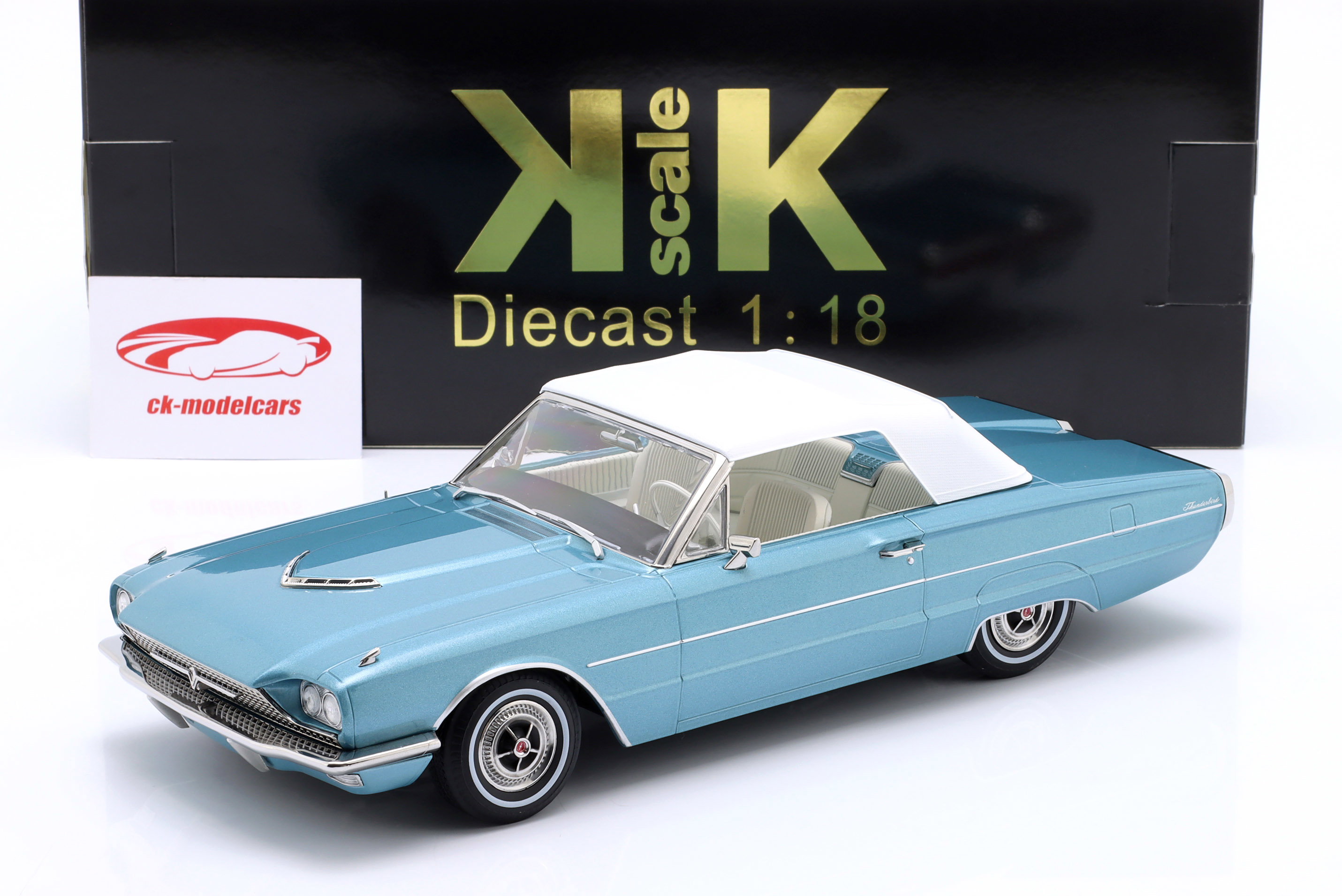 KK-Scale 1:18 Ford Thunderbird Convertible year 1966 light blue ...