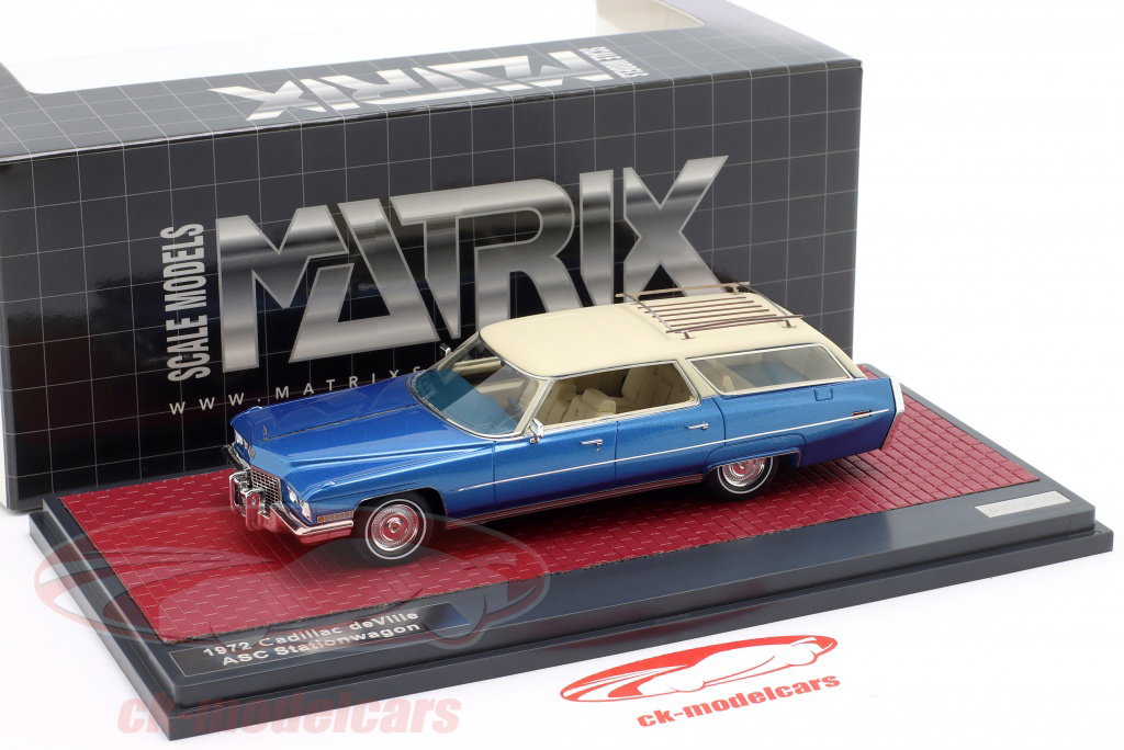 Matrix 1:43 Cadillac DeVille ASC Stationwagon 建造年份 1972 蓝色的 金属 / 浅褐色的 ...