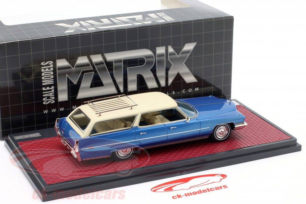 Matrix 1:43 Cadillac DeVille ASC Stationwagon 建設年 1972 青 メタリック / ベージュ ...