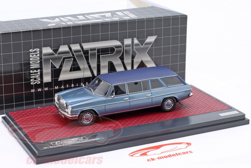 Matrix 1:43 Mercedes-Benz V114 LWB Crayford Estate 1971 hellblau ...