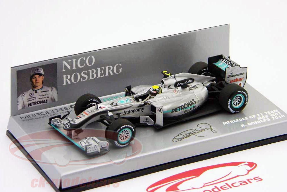 Minichamps 1:43 Nico Rosberg Mercedes MGP W01 #4 Formula 1 2010 410100004 model car 410100004 ...