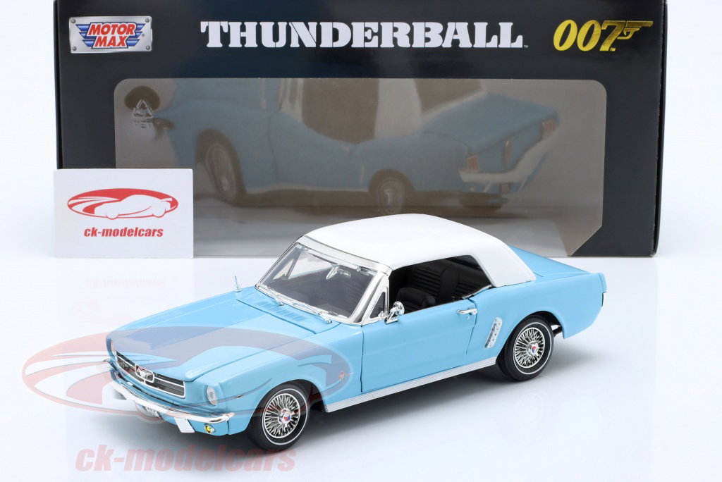 MotorMax 1:18 Ford Mustang 1/2 Hardtop 1964 Film James Bond Thunderball ...