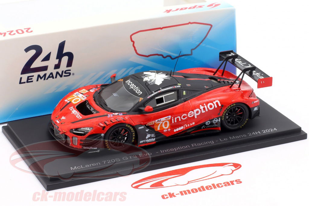 Spark 1:43 McLaren 720S GT3 Evo #70 24h LeMans 2024 Inception Racing ...