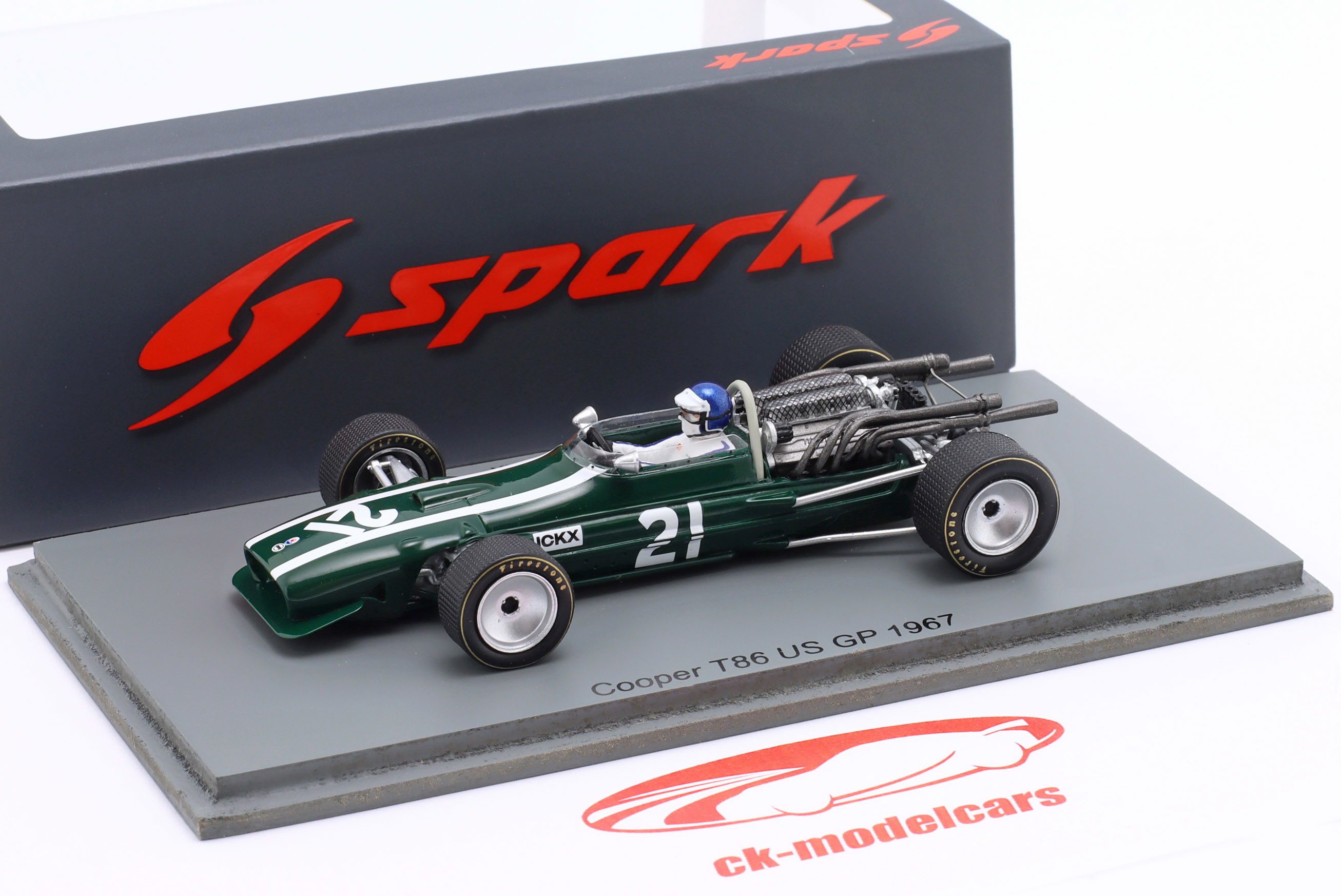 Spark 1:43 Jacky Ickx Cooper T86 #21 USA GP Formula 1 1967 S5296 model car S5296 9580006952967
