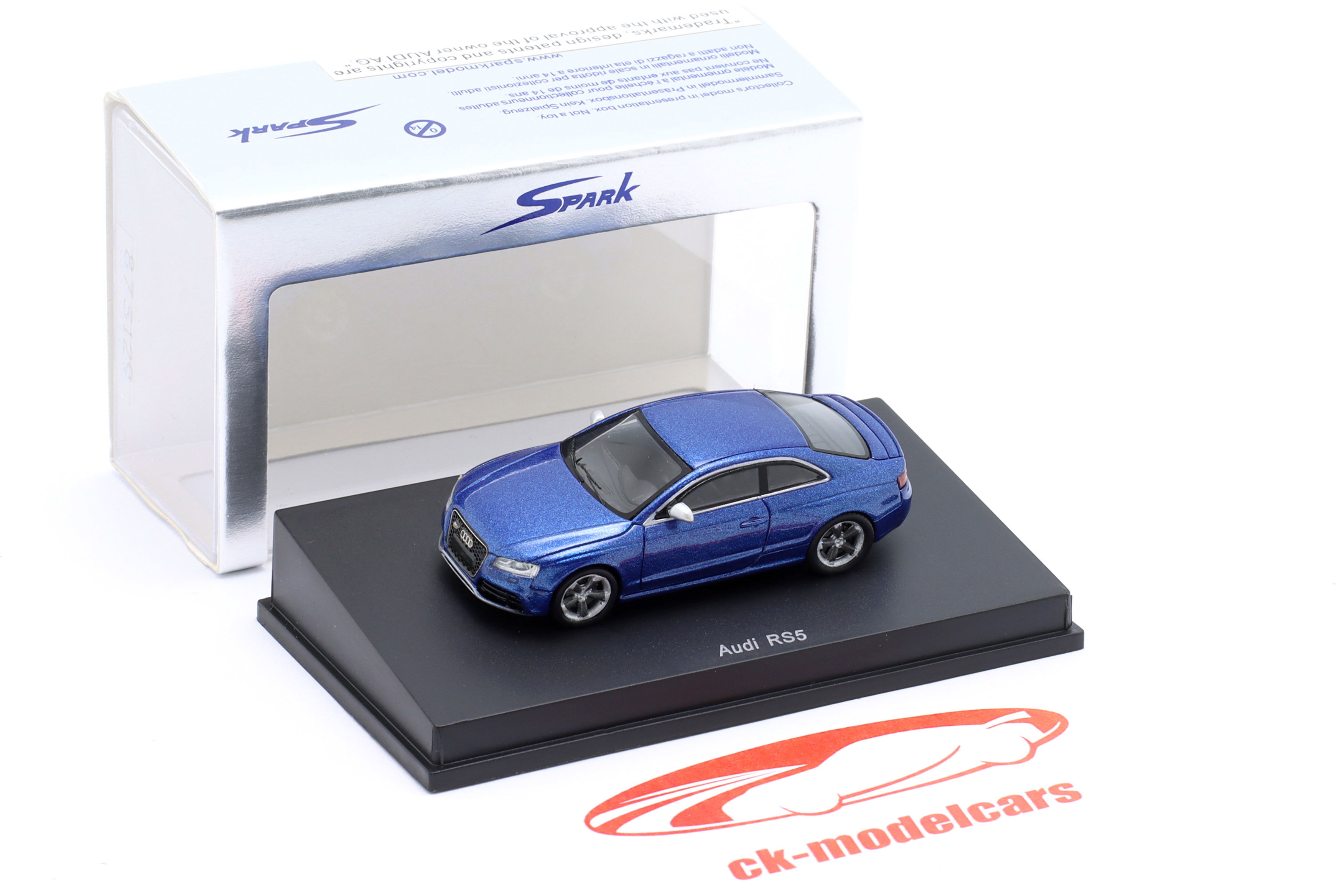 Spark 1:87 Audi RS5 Year 2010 blue / 2. Choice CK95740 (2.Wahl) model ...