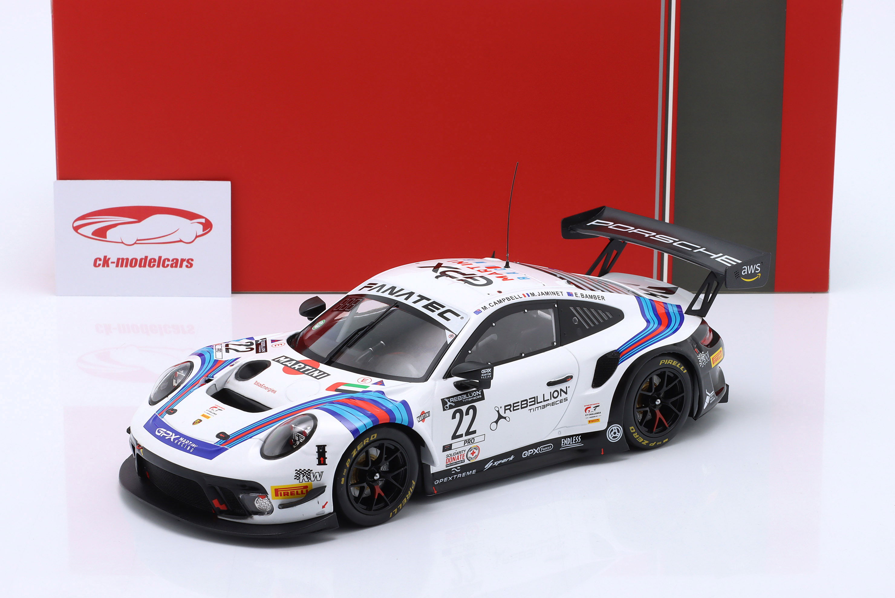 Ixo 1:18 2nd choice/ Porsche 911 GT3 R #22 24h spa 2021 Martini Racing ...