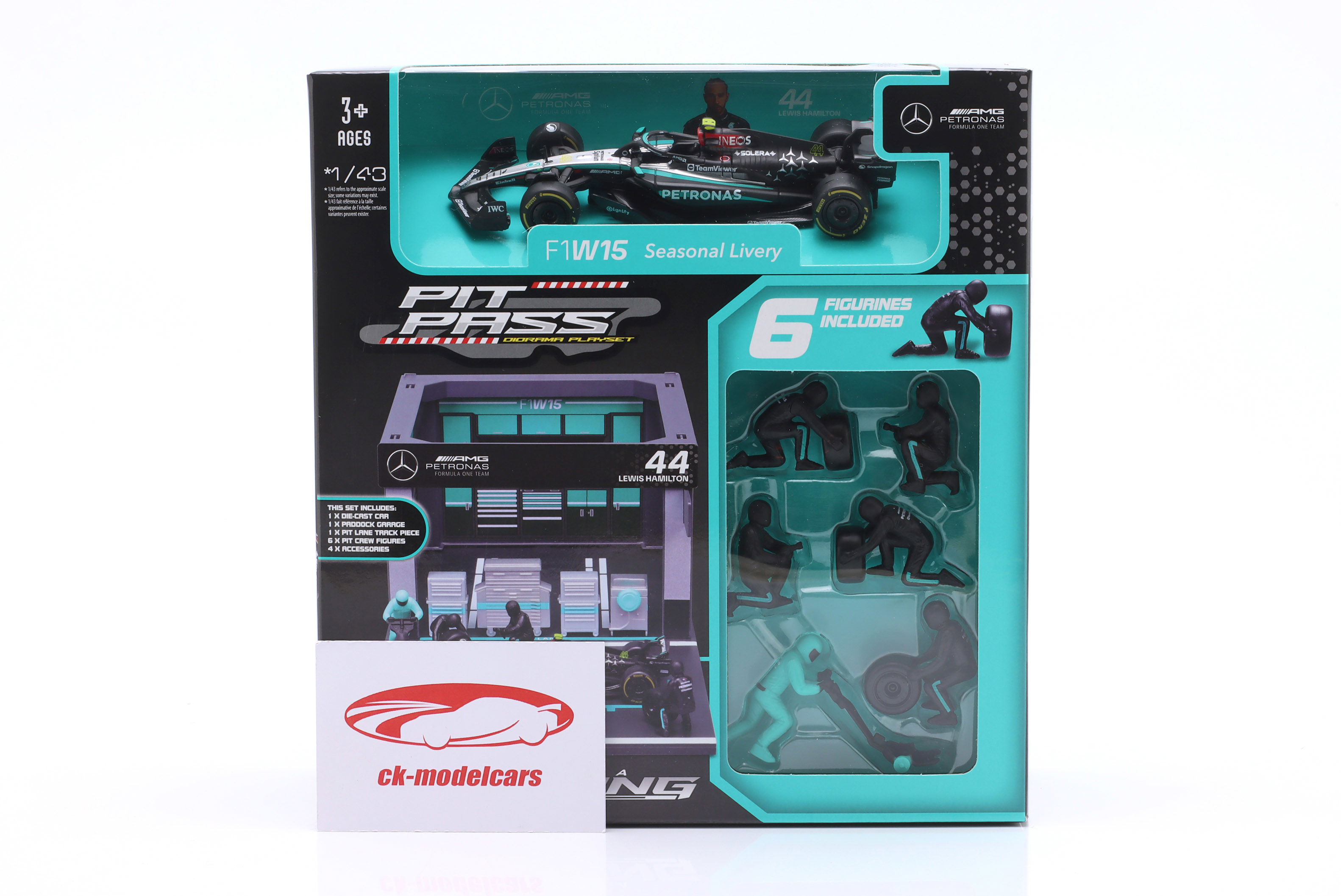 Bburago 1:43 Pit Stop Diorama Lemis Hamilton #44 Formula 1 2024 18 ...