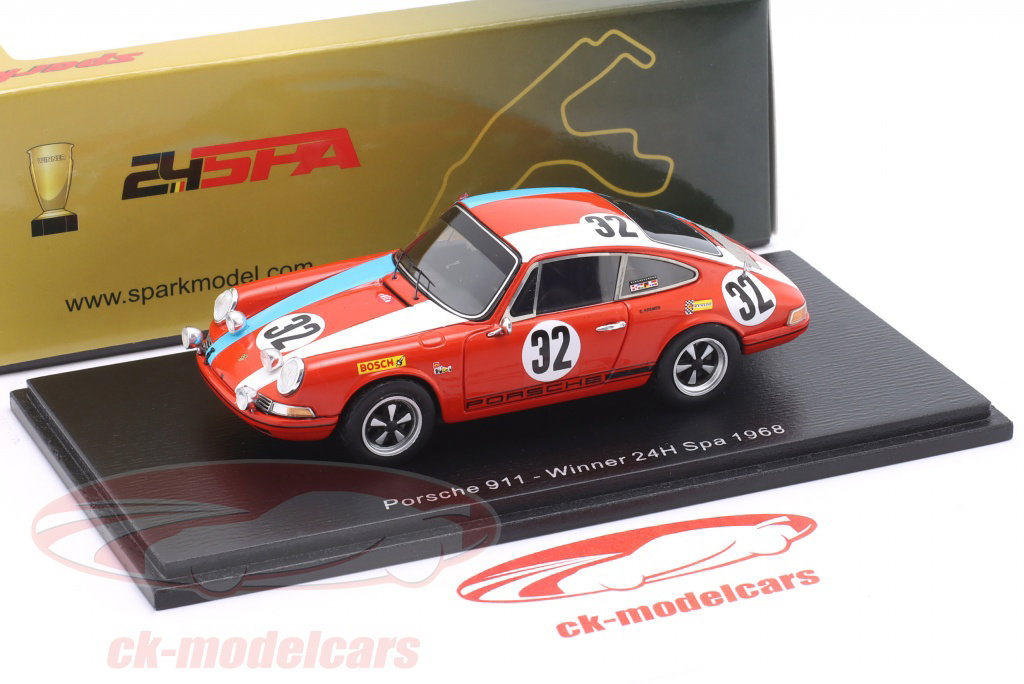 Spark 1:43 Porsche 911 L #32 24h SPA 1968 Sieger Kauhsen, Kelleners ...