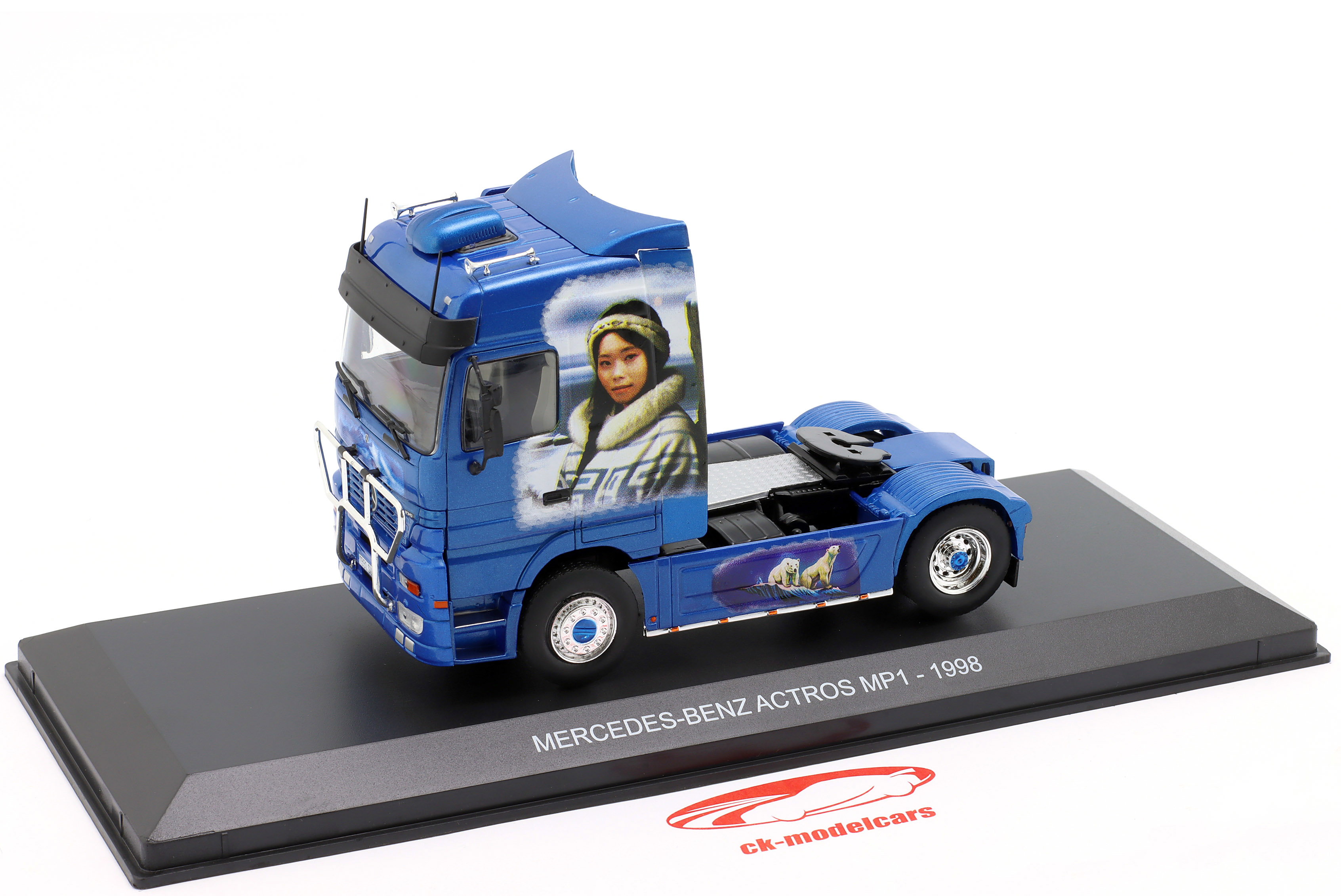 Hachette 1:43 Mercedes-Benz Actros MP1 Truck 1998 blue / Eskimo Arctic ...