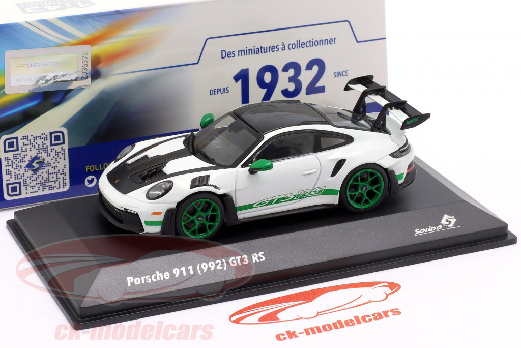Solido 1:43 Porsche 911 (992) GT3 RS year 2023 white / green S4314801 ...