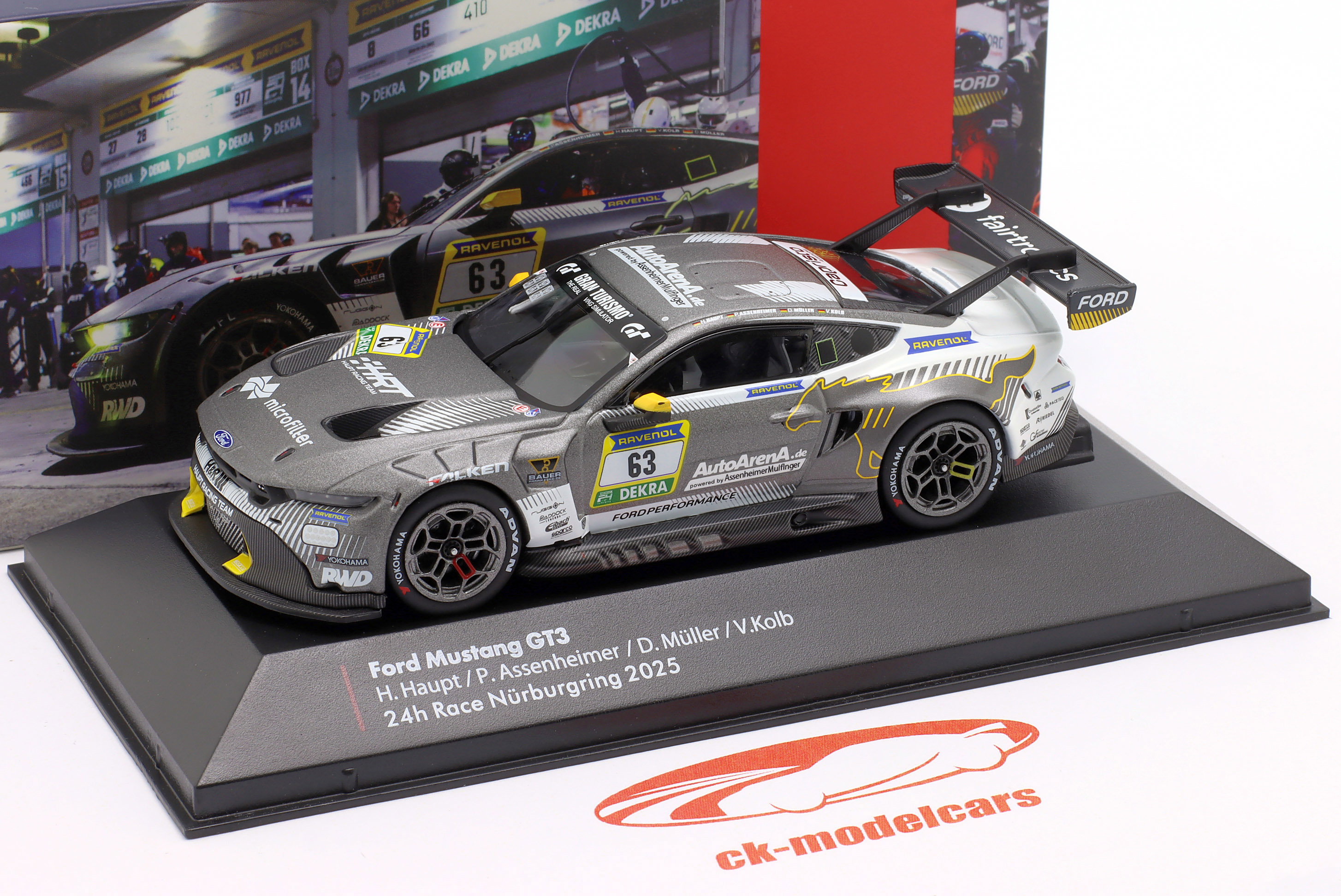 Ixo 1:43 Ford Mustang GT3 #63 24h Nürburgring 2025 HRT Ford Performance ...