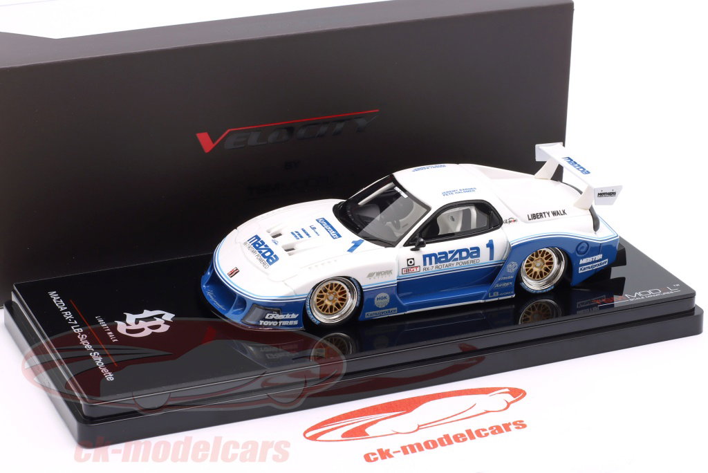True Scale 1:43 Mazda RX-7 LB-Super Silhouette IMSA #1 white / blue ...