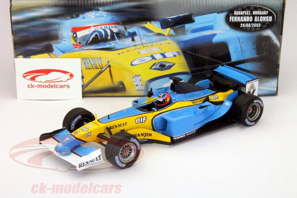HotWheels 1:18 Fernando Alonso, Renault R23 GP Hungary Formula 1 2003 ...